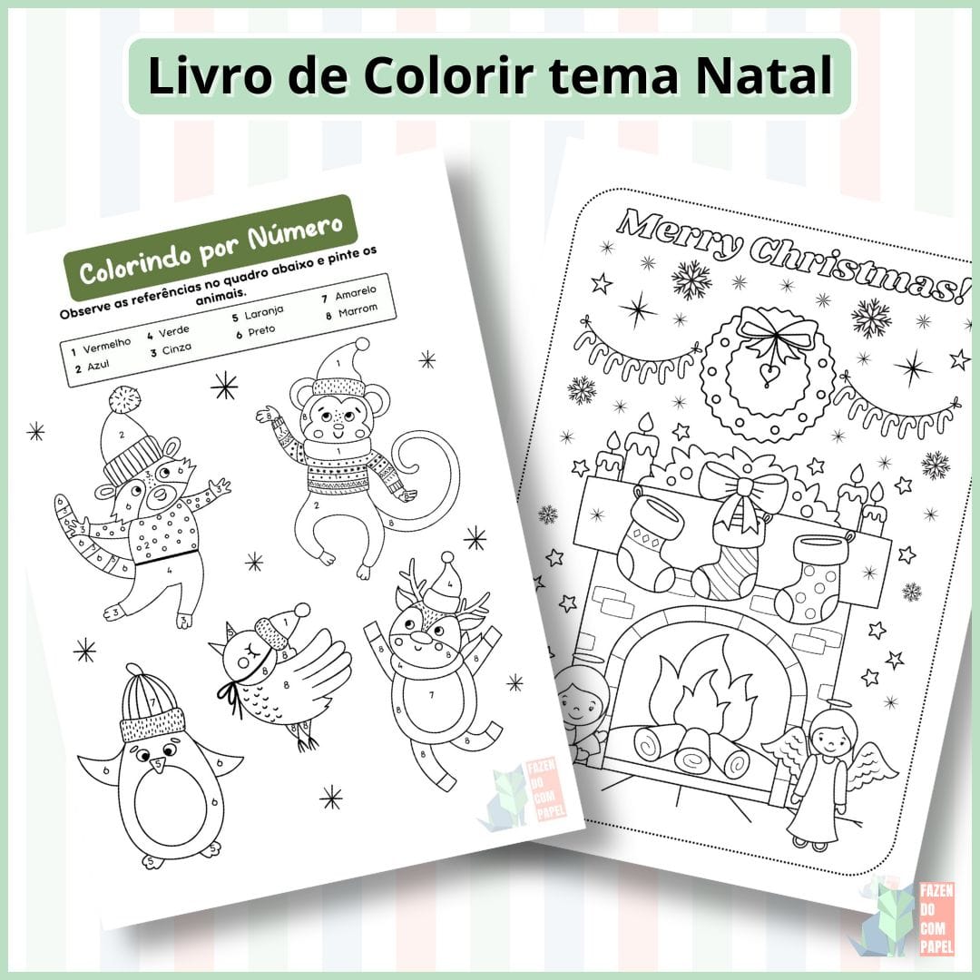 Livro de Colorir tema Natal – Fazendo com Papel