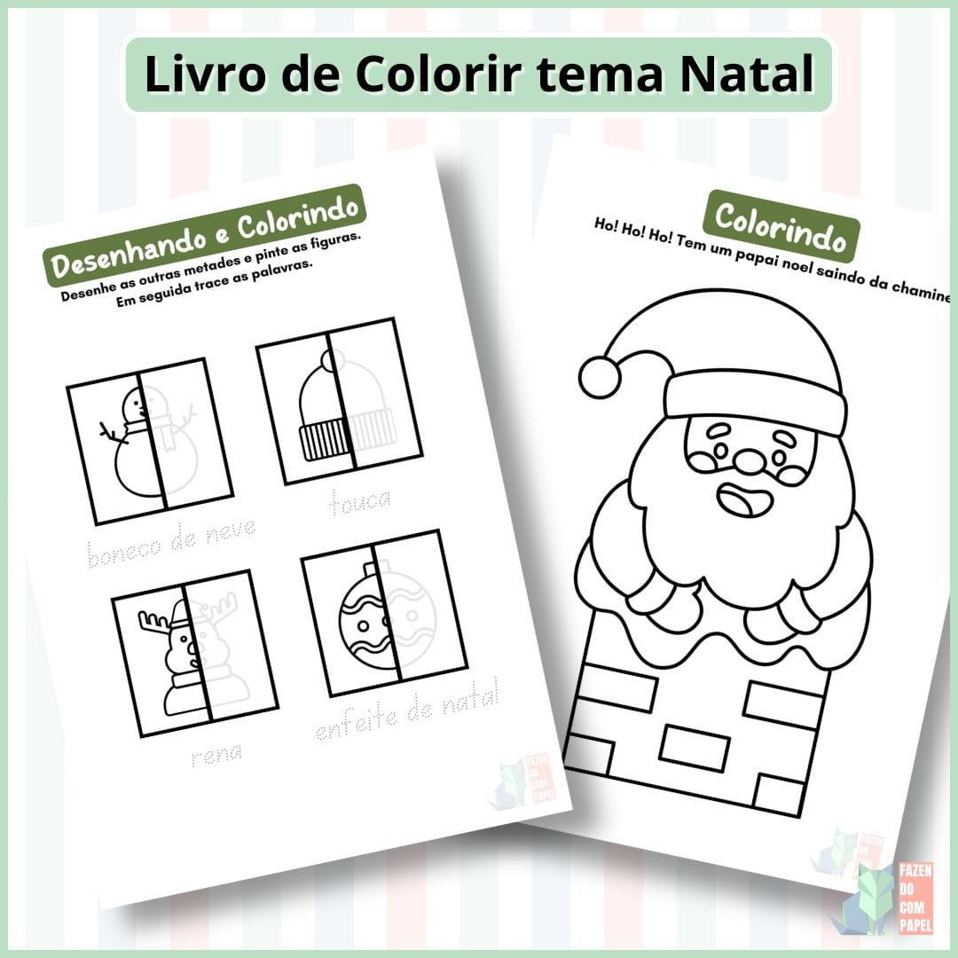 Livro de Colorir tema Natal – Fazendo com Papel
